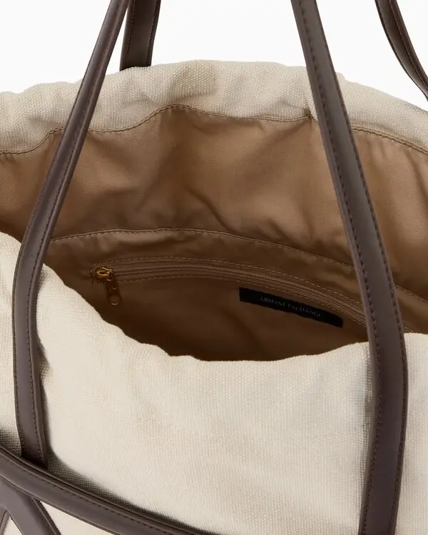 Armani Exchange Minimalist Canvas Bucket Bag