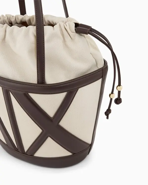 Armani Exchange Minimalist Canvas Bucket Bag
