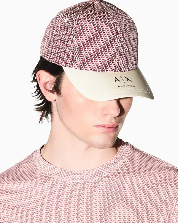 Armani Exchange Hat In Technical Fabric - Red
