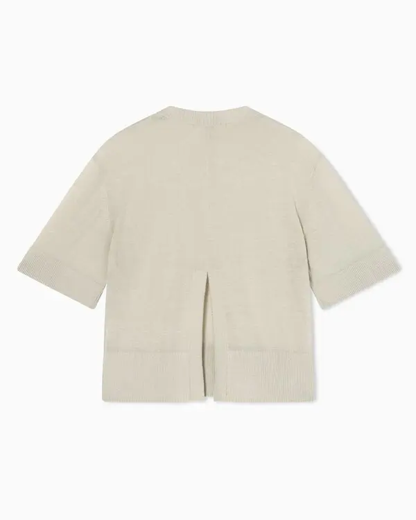 Armani Exchange Linen Blend Top With Back Slit