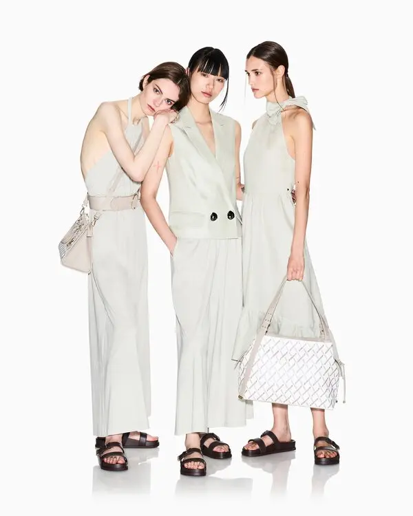 Armani Exchange Short Linen Poplin Dress
