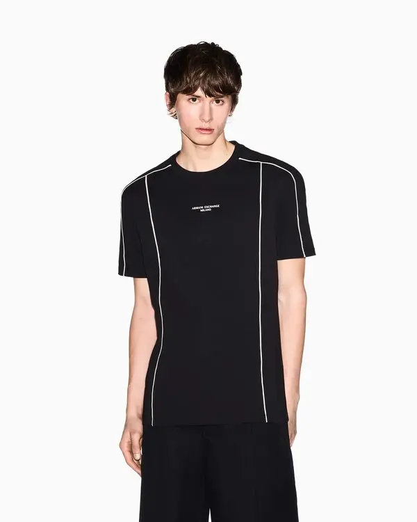Armani Exchange Regular Fit T-shirt In Basic Cotton Jersey - Black