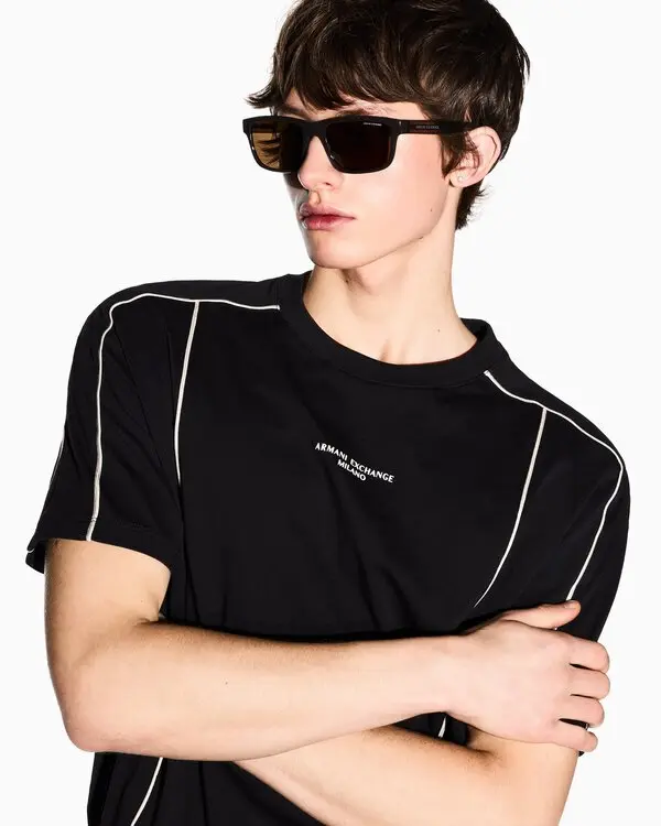 Armani Exchange Regular Fit T-shirt In Basic Cotton Jersey - Black