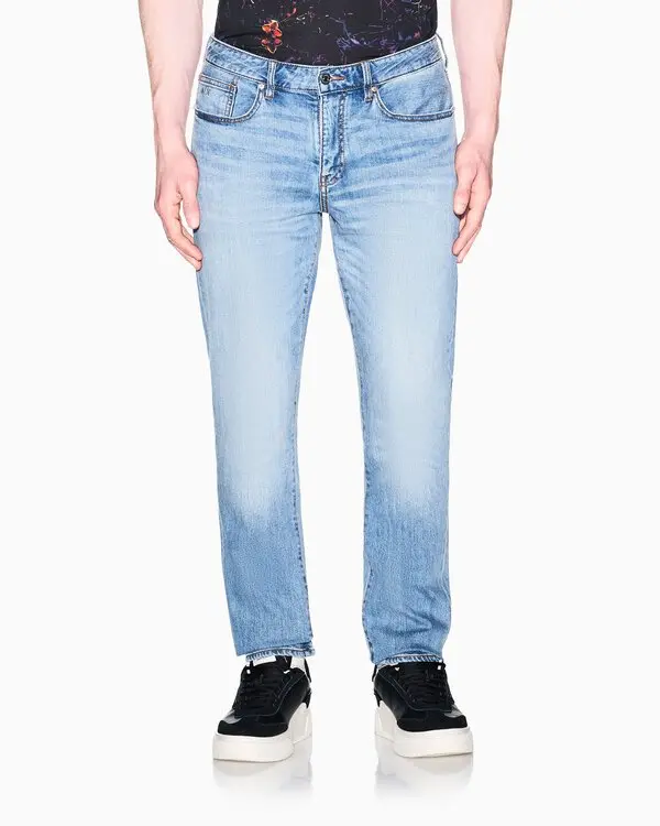 Armani Exchange Slim Fit Stretch Denim Jeans In Classic Wash - Blue