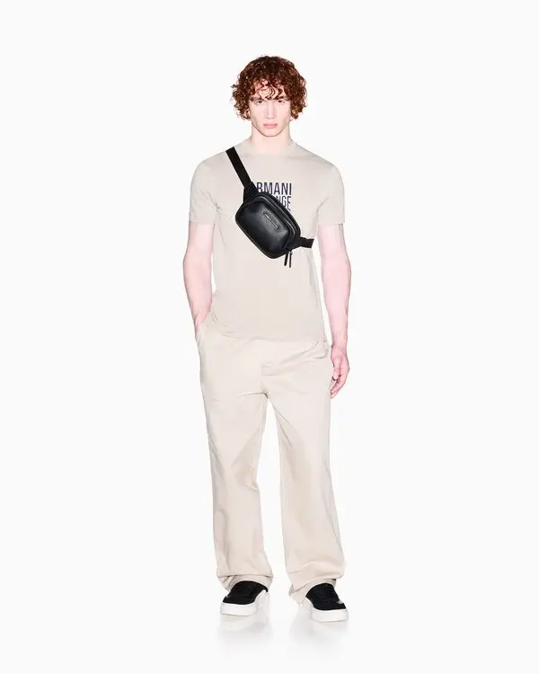 Armani Exchange Basic Slim Fit T-shirt In Cotton Jersey - Beige