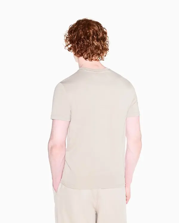 Armani Exchange Basic Slim Fit T-shirt In Cotton Jersey - Beige
