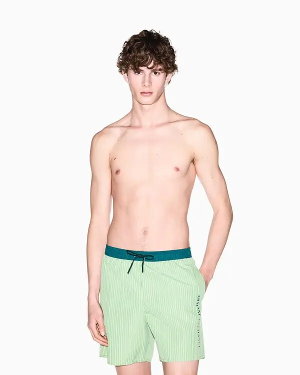 Armani Exchange All-over Graphic Print Swimsuit - Green