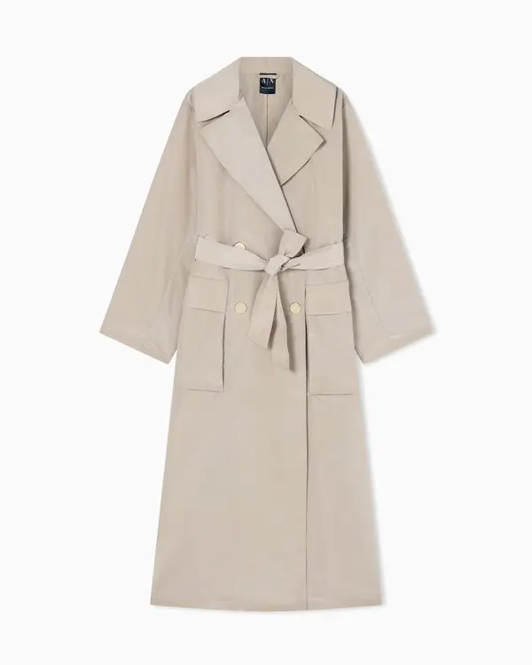 Armani Exchange Double-breasted Trench Coat With Belt