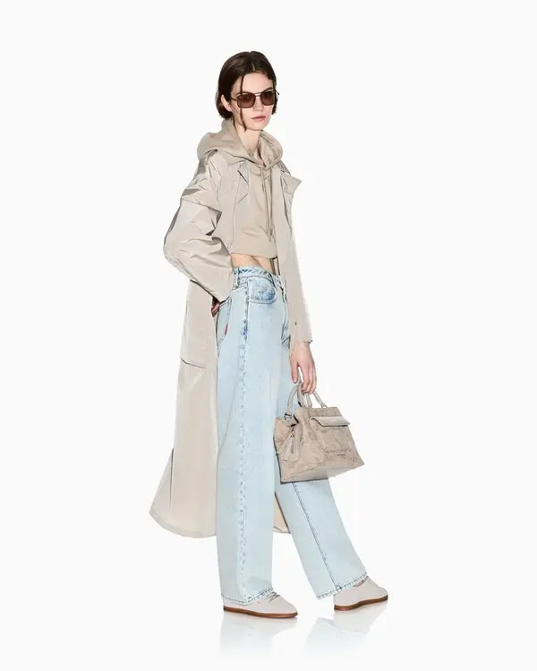 Armani Exchange Double-breasted Trench Coat With Belt