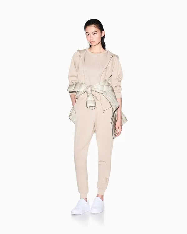 Armani Exchange Zip-up Fleece In Mixed Fabric - Beige