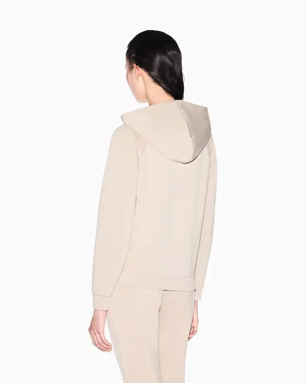 Armani Exchange Zip-up Fleece In Mixed Fabric - Beige