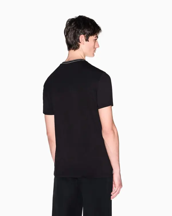 Armani Exchange Slim Fit T-shirt In Technical Fabric - Black