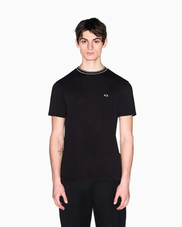 Armani Exchange Slim Fit T-shirt In Technical Fabric - Black