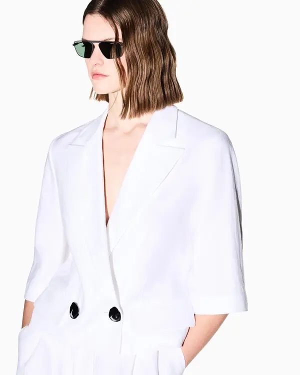 Armani Exchange Linen Twill Fabric Jacket