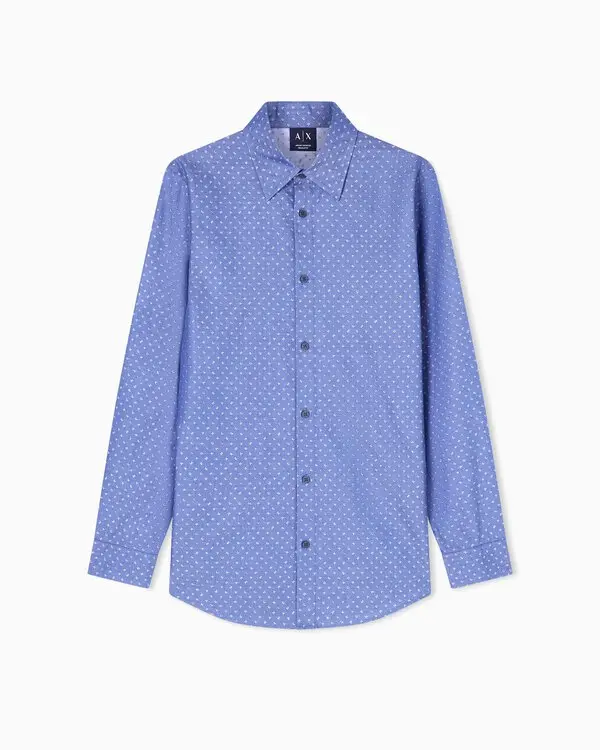 Armani Exchange Yarn-dyed Cotton Jacquard Shirt