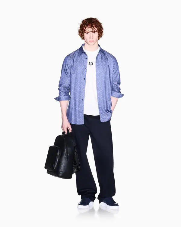 Armani Exchange Yarn-dyed Cotton Jacquard Shirt