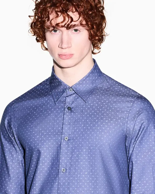 Armani Exchange Yarn-dyed Cotton Jacquard Shirt