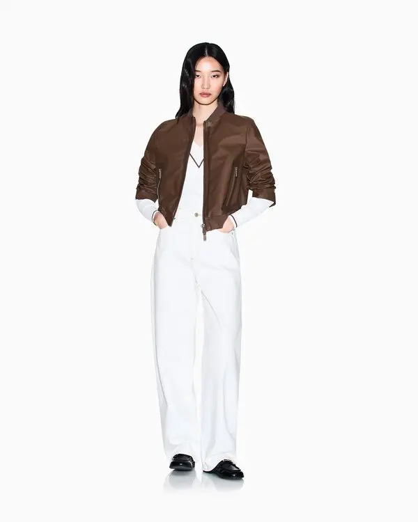 Armani Exchange Blouson With Zip In Coated Fabric