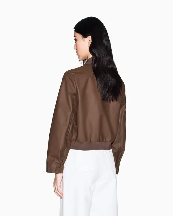 Armani Exchange Blouson With Zip In Coated Fabric