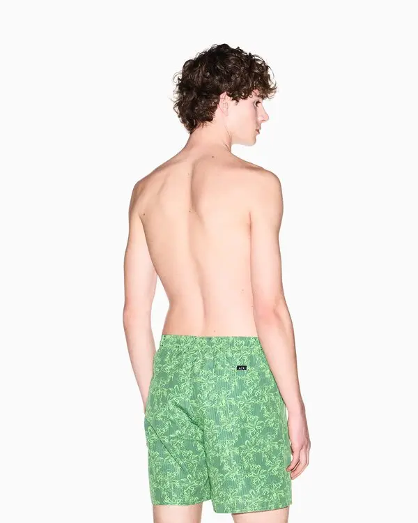 Armani Exchange All-over Graphic Print Swimsuit - Green