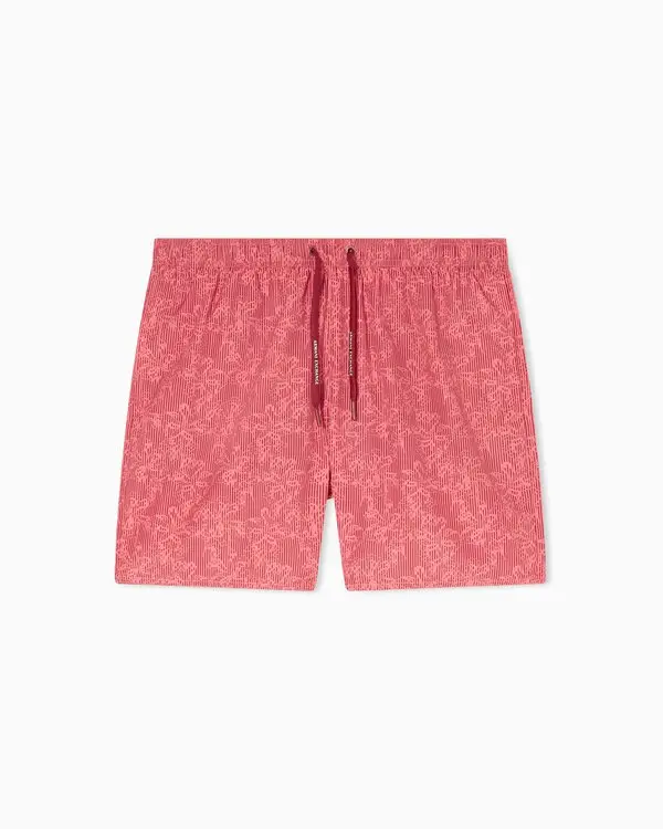 Armani Exchange All-over Graphic Print Swimsuit - Red