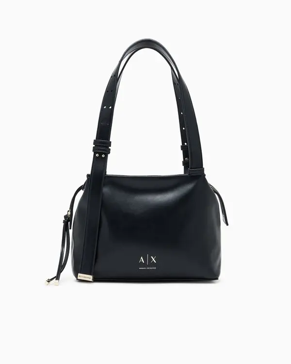 Armani Exchange Shoulder Bag In Technical Fabric - Black