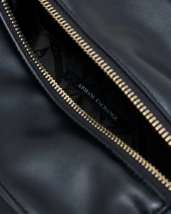 Armani Exchange Shoulder Bag In Technical Fabric - Black