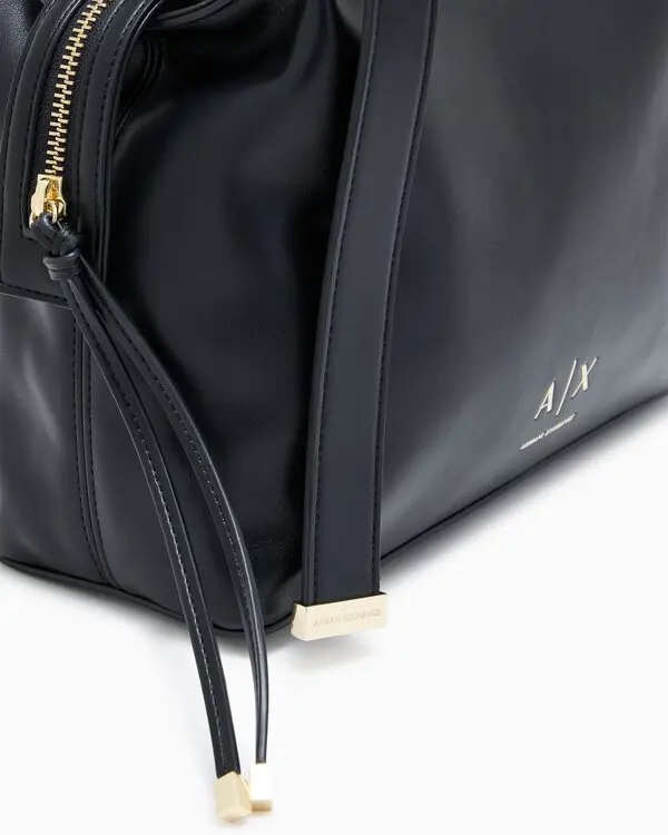 Armani Exchange Shoulder Bag In Technical Fabric - Black