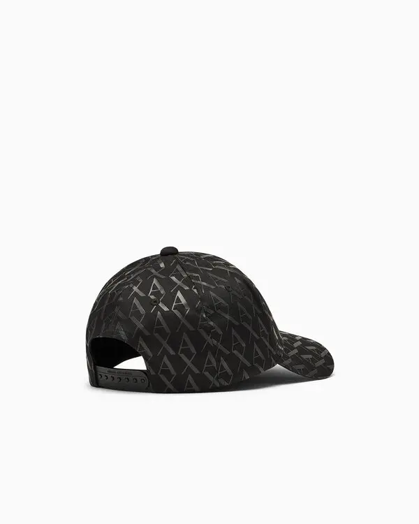 Armani Exchange Patterned Baseball Cap In Cotton Twill