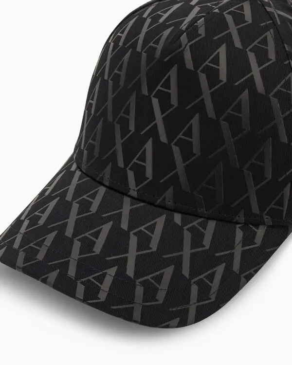 Armani Exchange Patterned Baseball Cap In Cotton Twill
