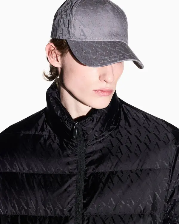 Armani Exchange Patterned Baseball Cap In Cotton Twill Essential