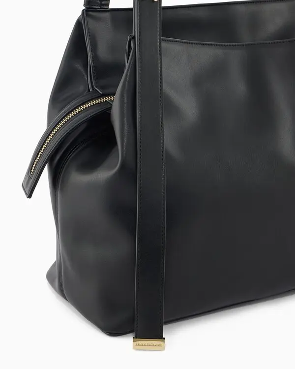 Armani Exchange Shoulder Bag In Technical Fabric - Black