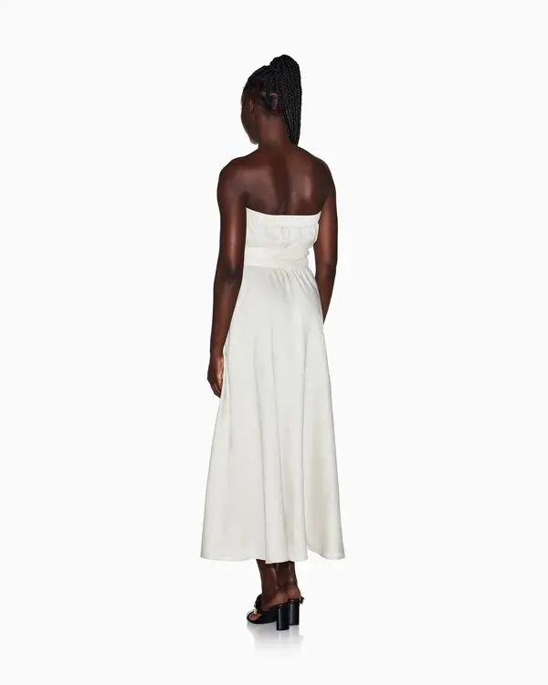 Armani Exchange Long Linen Poplin Dress