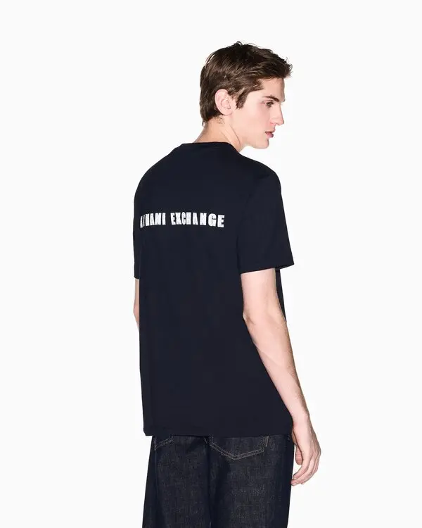 Armani Exchange Regular Fit Cotton T-shirt - Navy Blue