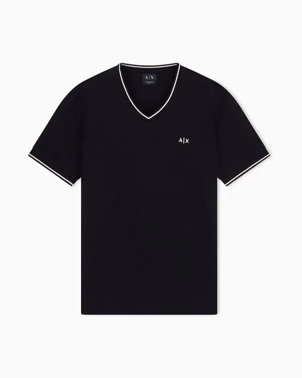 Armani Exchange Slim Fit T-shirt In Cotton Jersey - Black