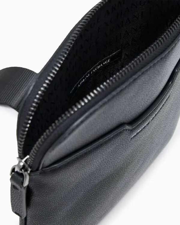 Armani Exchange Textured Crossbody Bag With A Zipper And Adjustable Strap