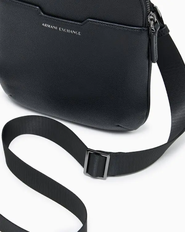 Armani Exchange Textured Crossbody Bag With A Zipper And Adjustable Strap