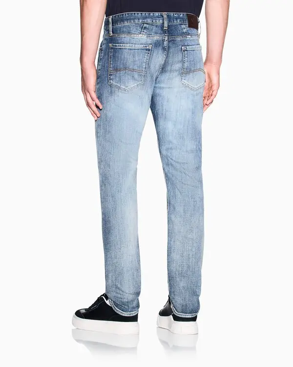 Armani Exchange Super Skinny Jeans In Washed Stretch Denim