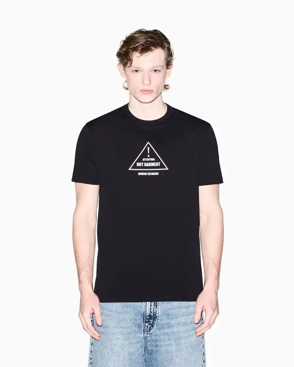 Armani Exchange Regular Fit T-shirt In Classic Cotton Jersey - Black