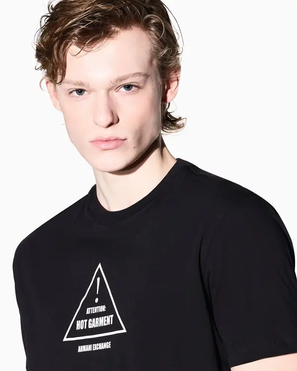 Armani Exchange Regular Fit T-shirt In Classic Cotton Jersey - Black
