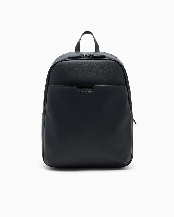 Armani Exchange Minimalist Backpack With Adjustable Straps And Zip Closure
