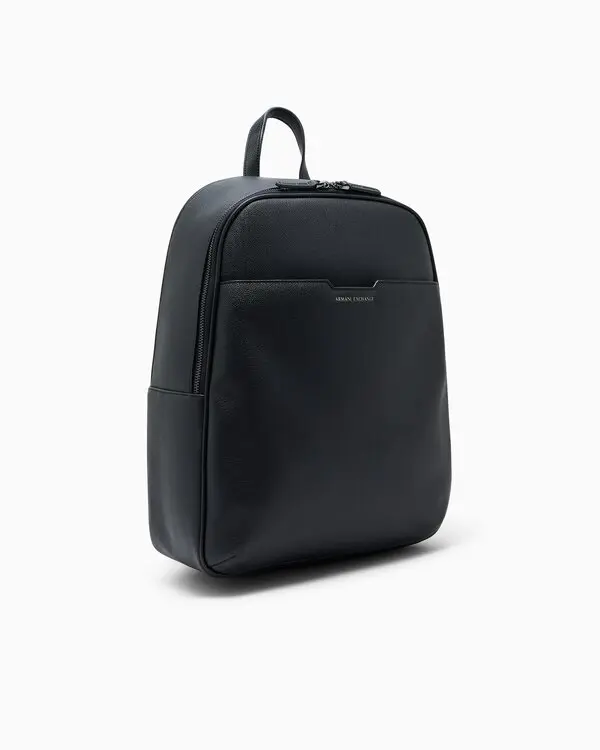 Armani Exchange Minimalist Backpack With Adjustable Straps And Zip Closure