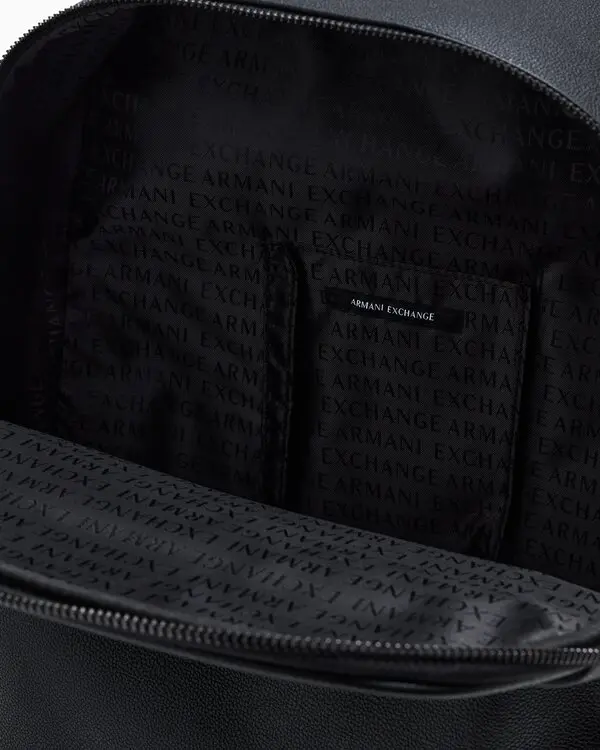 Armani Exchange Minimalist Backpack With Adjustable Straps And Zip Closure
