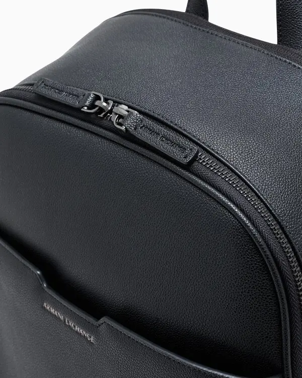 Armani Exchange Minimalist Backpack With Adjustable Straps And Zip Closure