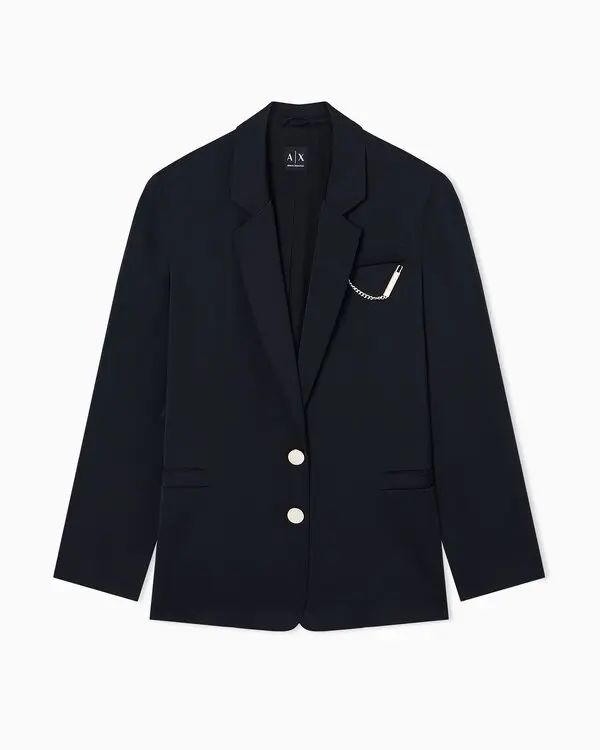 Armani Exchange Lightweight Jacket In Recycled Crepe Satin - Black