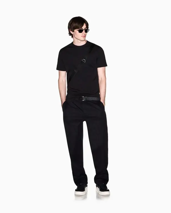 Armani Exchange Regular Fit T-shirt In Basic Cotton Jersey - Black