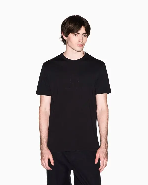 Armani Exchange Regular Fit T-shirt In Basic Cotton Jersey - Black