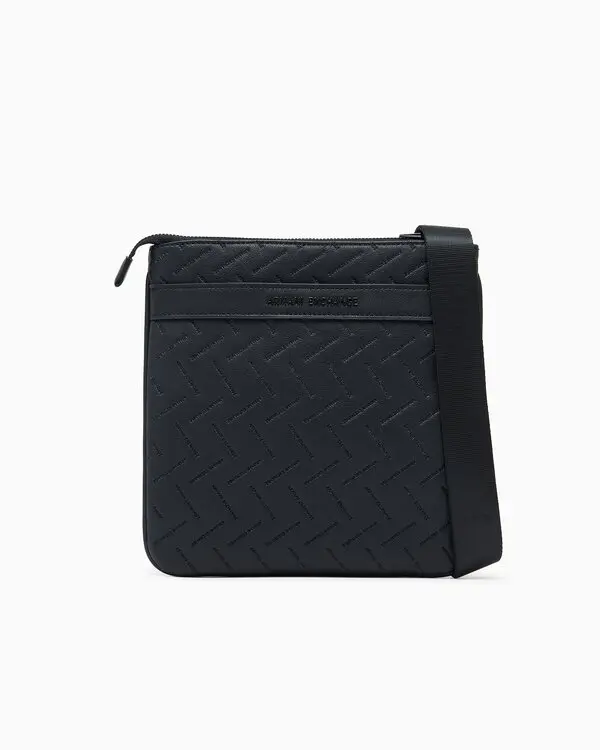 Armani Exchange Crossbody Bag With An Embossed Pattern And A Zip Closure