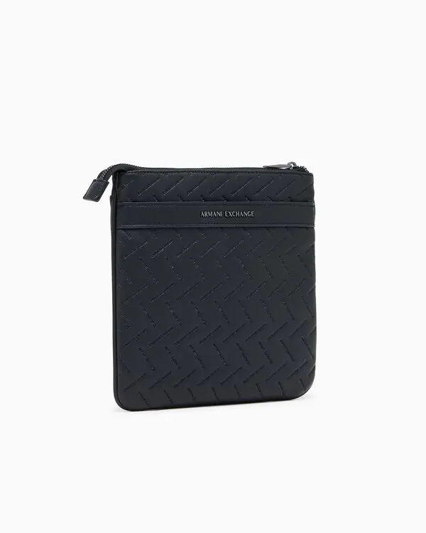 Armani Exchange Crossbody Bag With An Embossed Pattern And A Zip Closure