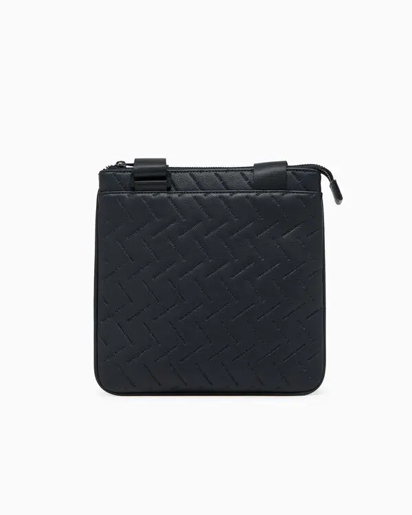Armani Exchange Crossbody Bag With An Embossed Pattern And A Zip Closure